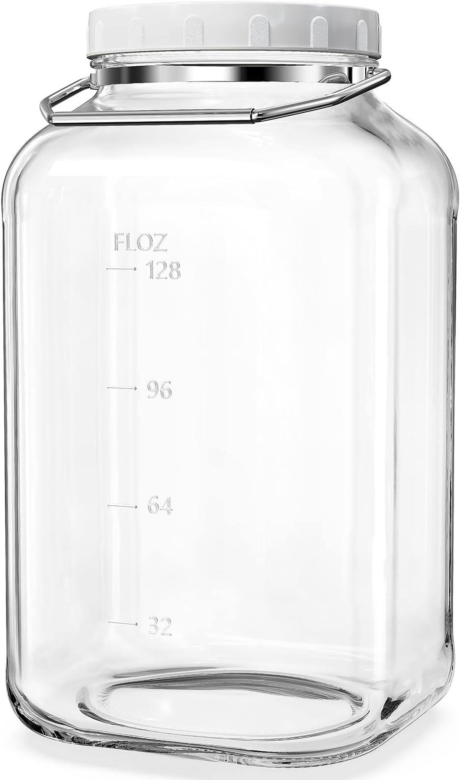 Amazon.com: 1 Gallon Glass Jar With Lid Wide Mouth Airtight Plastic ...