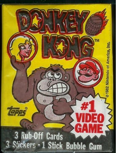 Amazon.com: Donkey Kong 3 Rub-Off Cards, 3 Stickers, 1 Stick of Bubble ...