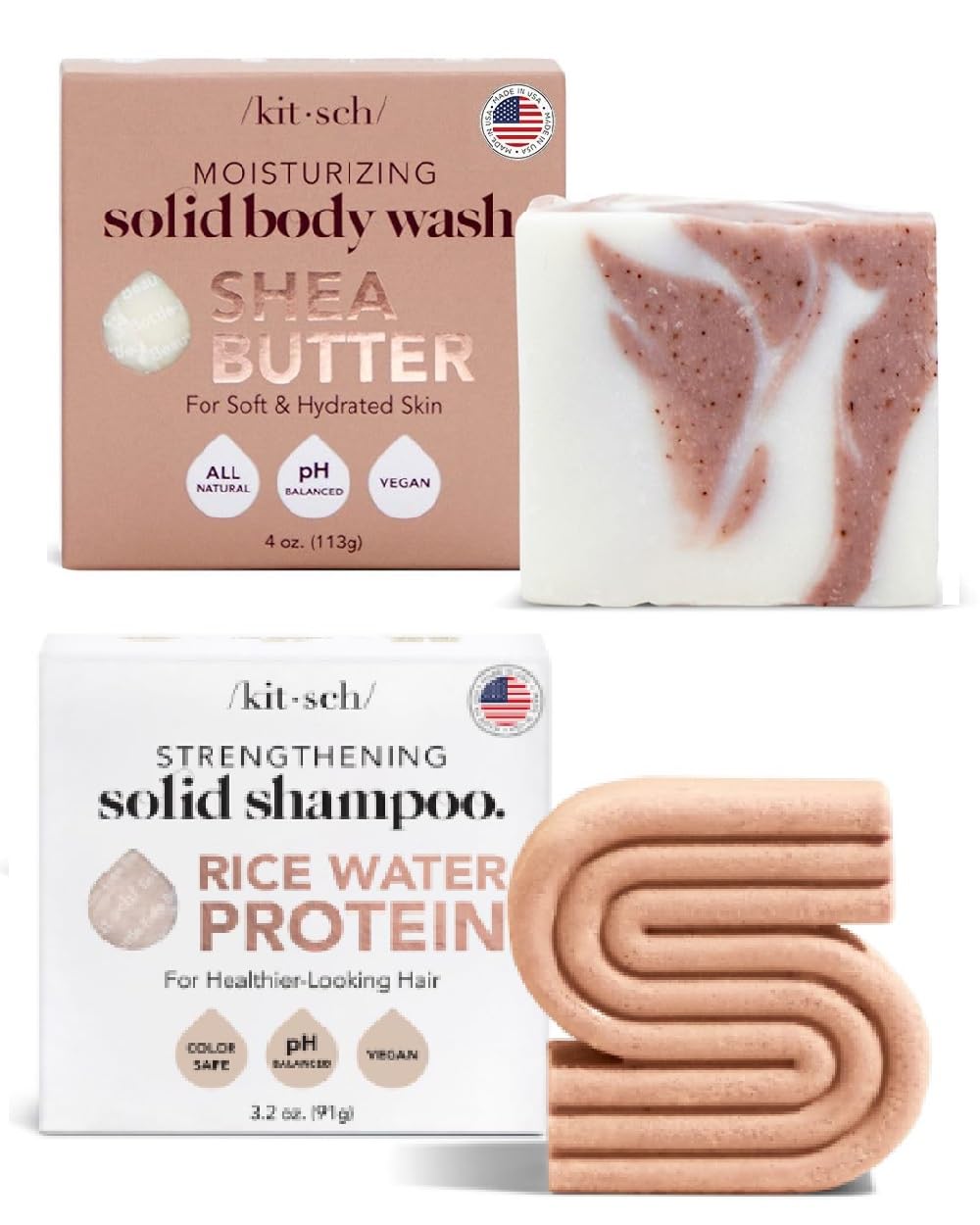 Amazon.com : Kitsch Shea Butter Body Wash Bar & Rice Water Protein ...