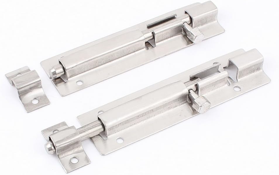 uxcell® 4 Inch Length Stainless Steel Door Latch Sliding Lock Barrel ...