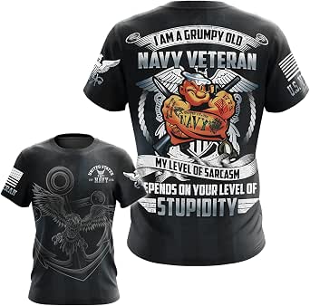 Hobberry Military Navy Veteran Shirt Grumpy Old Navy Veteran My Level ...