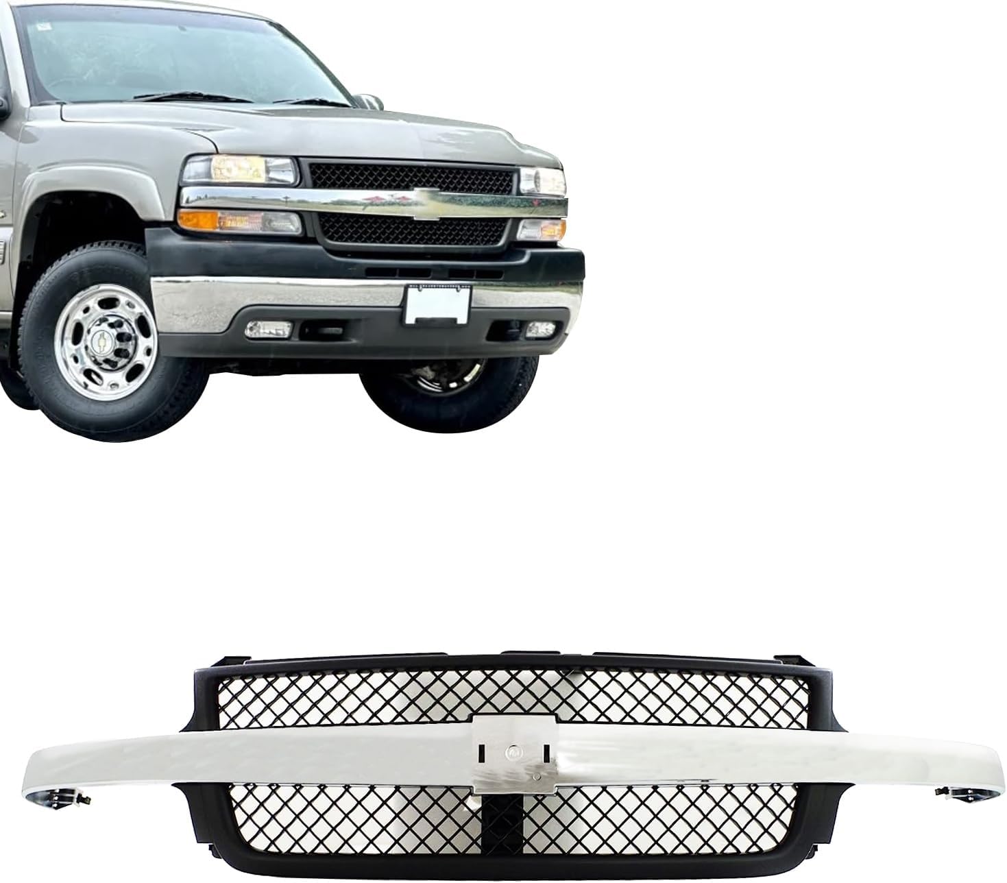 Amazon.com: CarPartsDepot Matte Black Mesh Front Grill Grille With ...