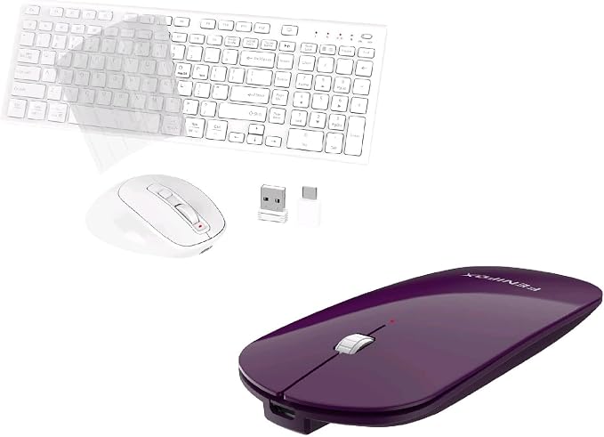 Amazon.com: Rechargeable Wireless Keyboard and Mouse Compact Size with ...