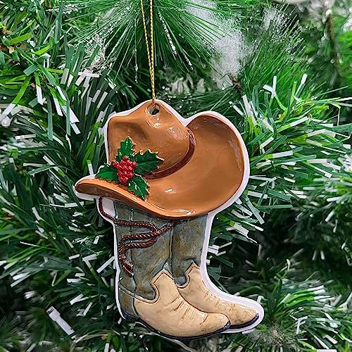 Amazon.com: Brown Cowboy Boot Christmas Tree Ornament : Home & Kitchen