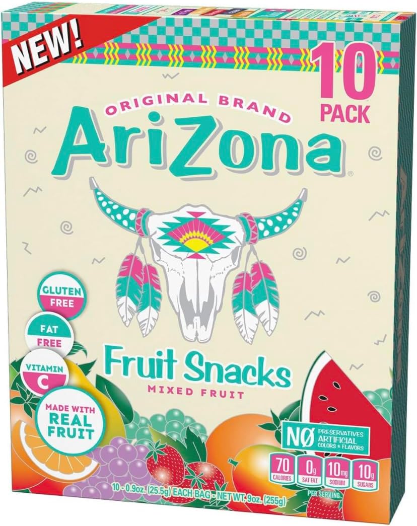 Amazon.com: AriZona Green Tea Fruit Snacks, Gluten Free Mixed Fruit ...