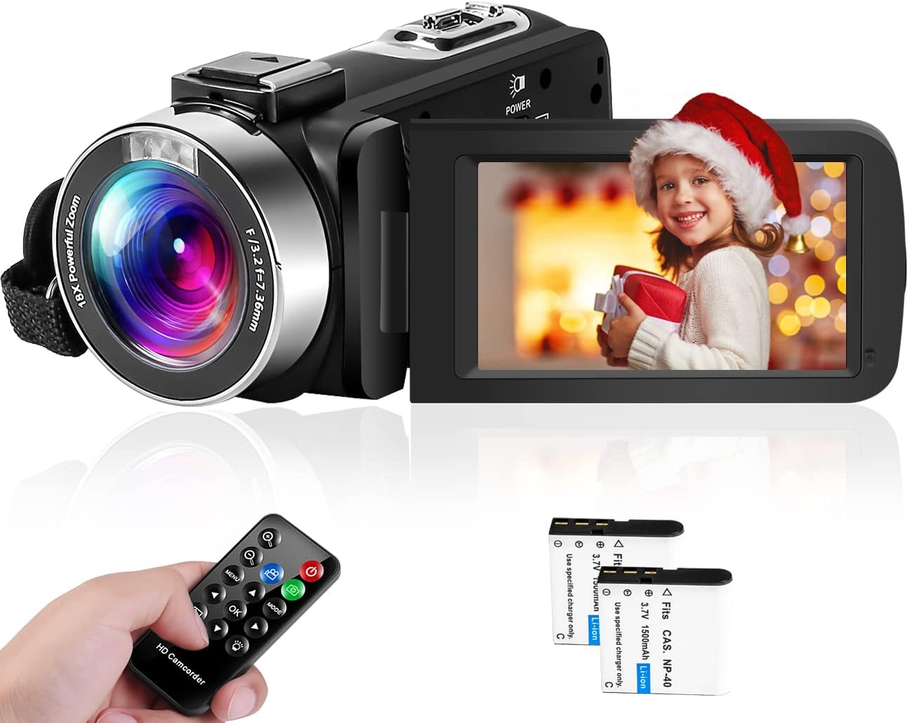 Camescope 1080P HD 18X Zoom Caméscopes 30FPS Webcam LED Light Camescope ...