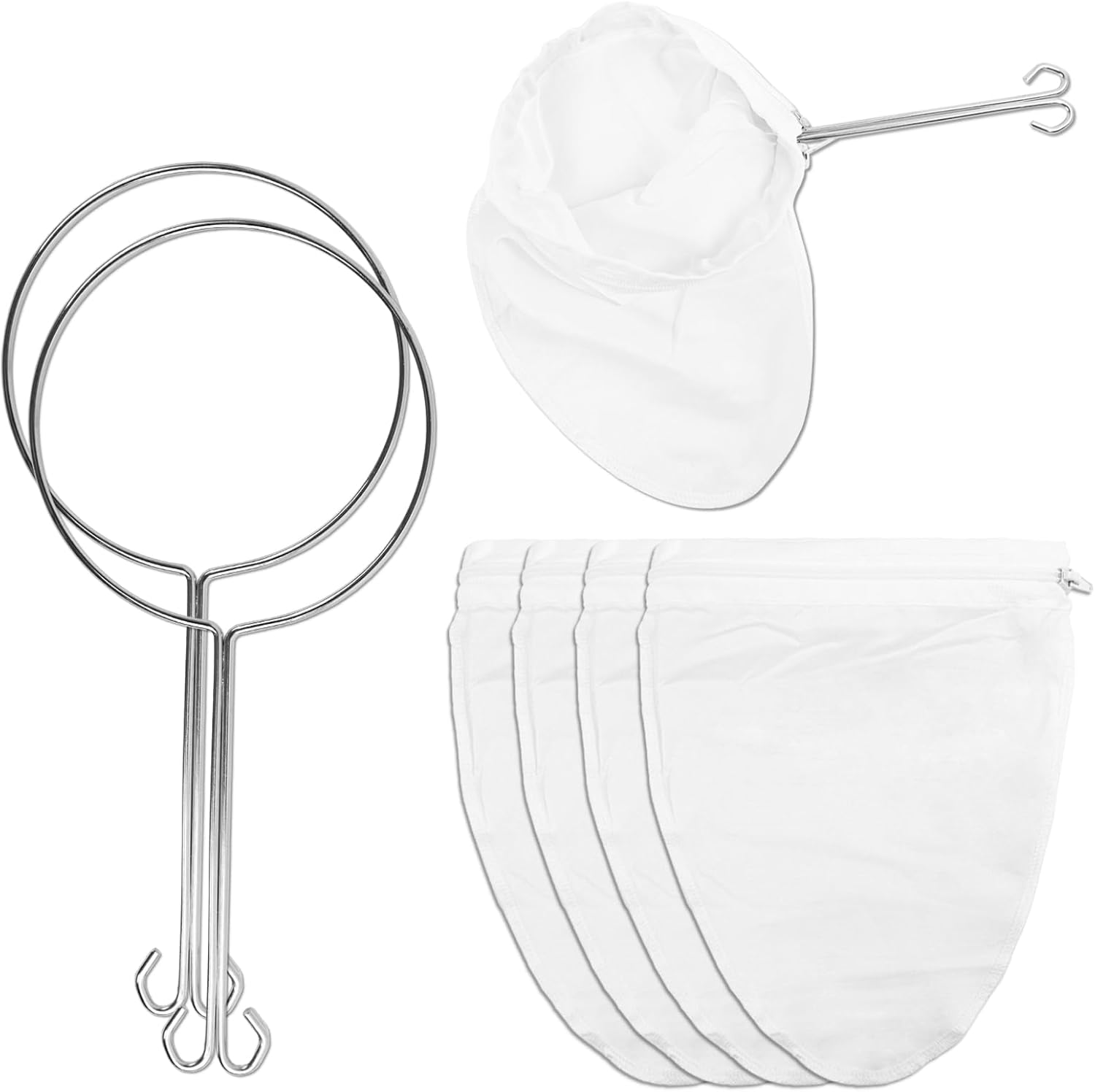 Amazon.com: 4 Pack Ultra Fine Mesh Milk Bag Strainer with 2 Frame ...