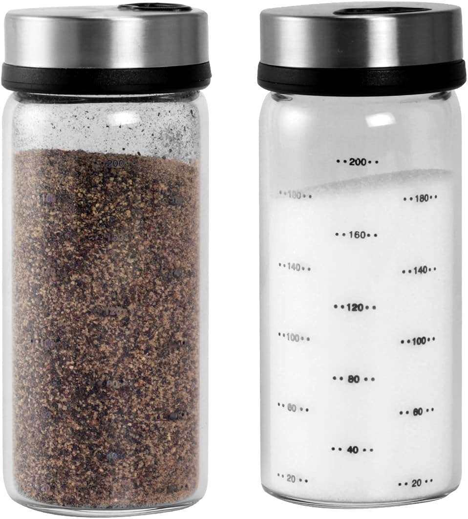 Amazon.com: 2Pcs Large Salt & Pepper Shakers, Glass Salt & Pepper ...