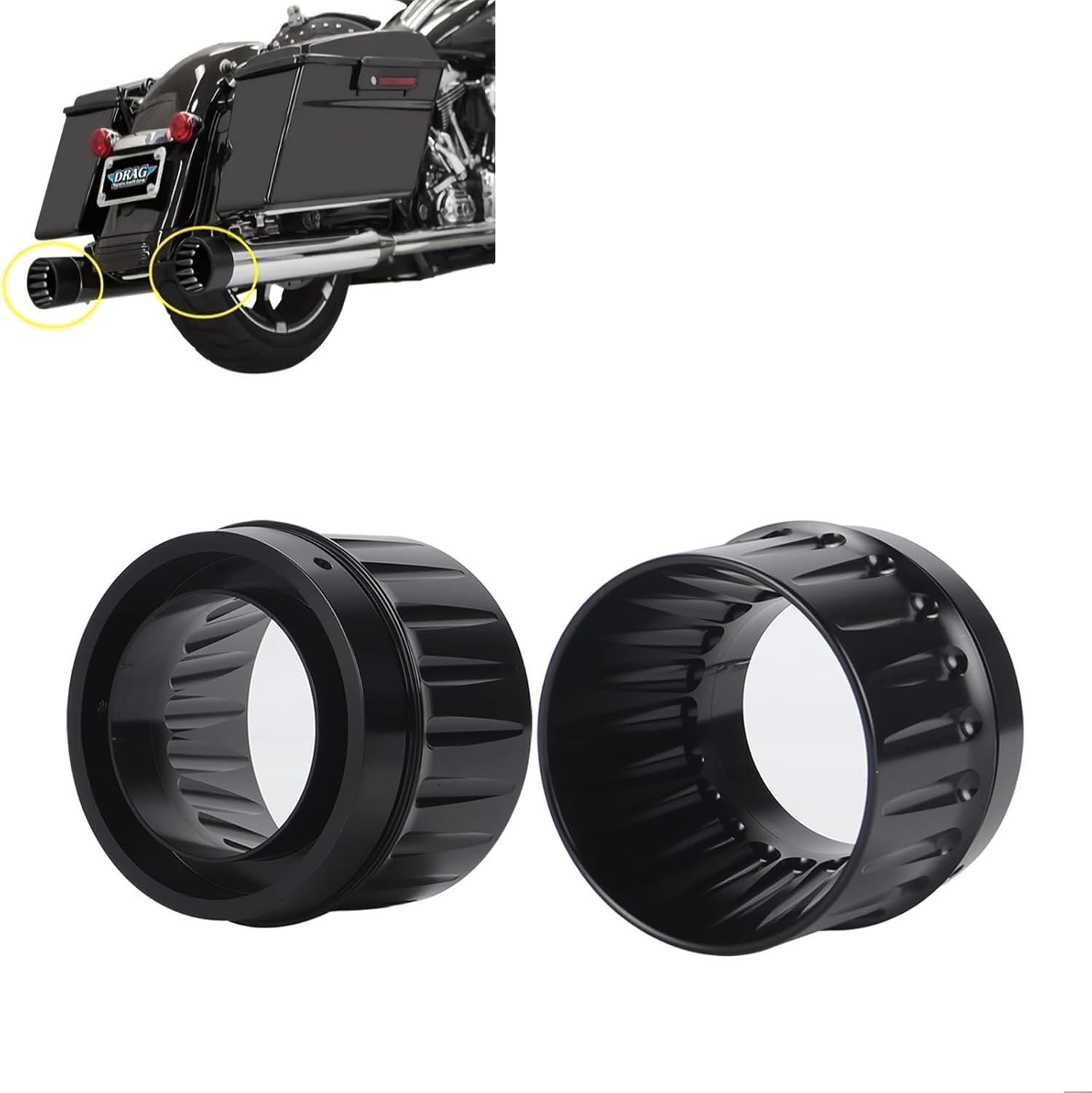 Amazon.com: Generic WIN-ALL Motorcycle Exhaust Pipe2x4.4"" Chrome ...