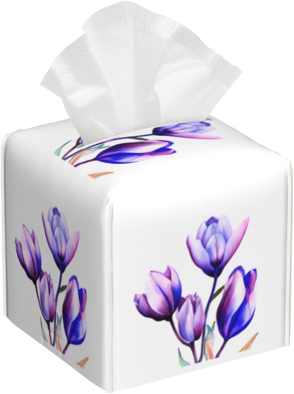 Amazon.com: Purple Flower Tulip Square Tissue Boxes, Tissue Box Holder ...