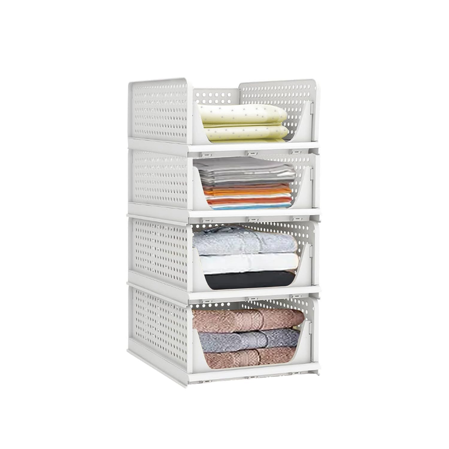 CLAPONE 4 Pcs Clothes Shirt Stacker Organizer For Wardrobe Cupboard ...