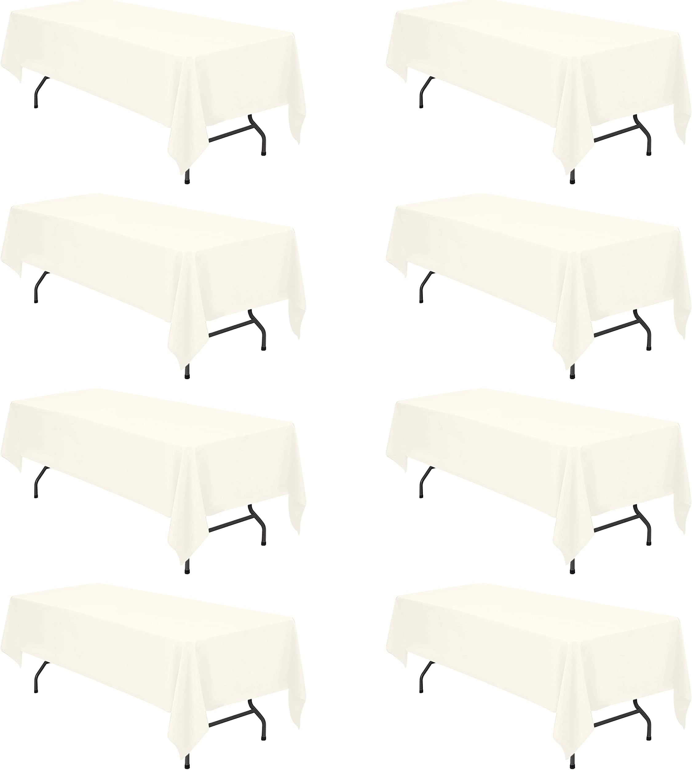 Amazon.com: Fitable Ivory Tablecloths for 6-8 Foot Tables, 6 Pack - 70 ...