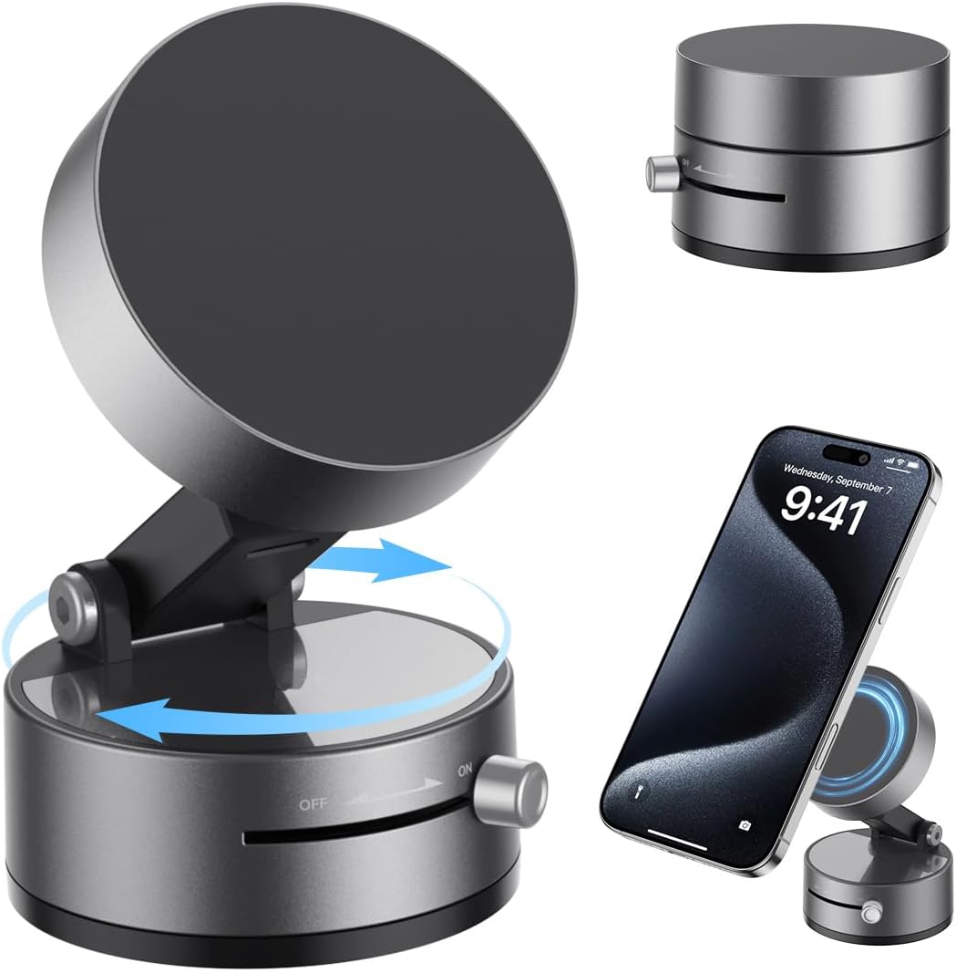 Amazon.com: marveher Vacuum Magnetic Phone Holder Suction Phone Mount ...