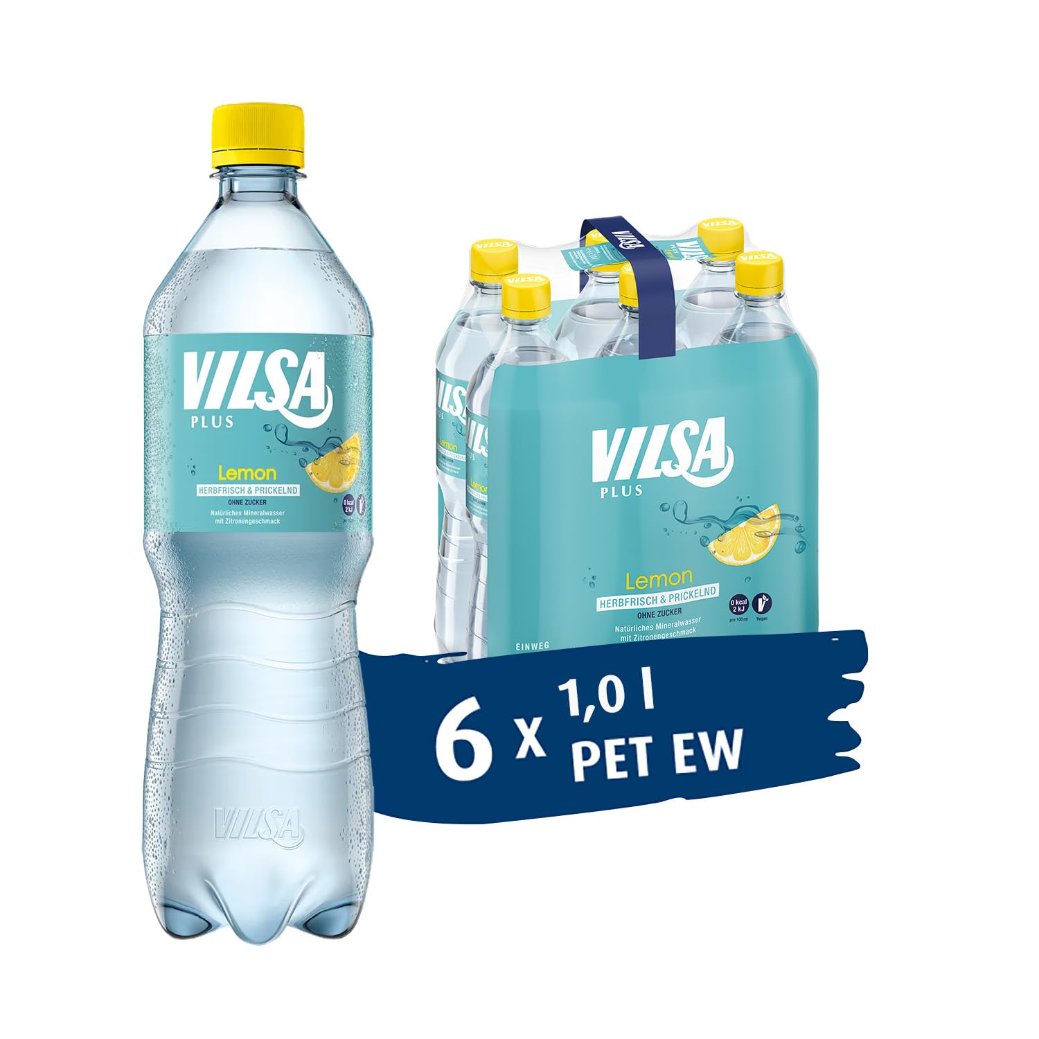 VILSA Plus Lemon, 6 x 1,00 l PET : Amazon.de: Lebensmittel & Getränke