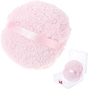Body Powder Puff, 6 Inch Large Powder Puff with Storage Container Pink ...