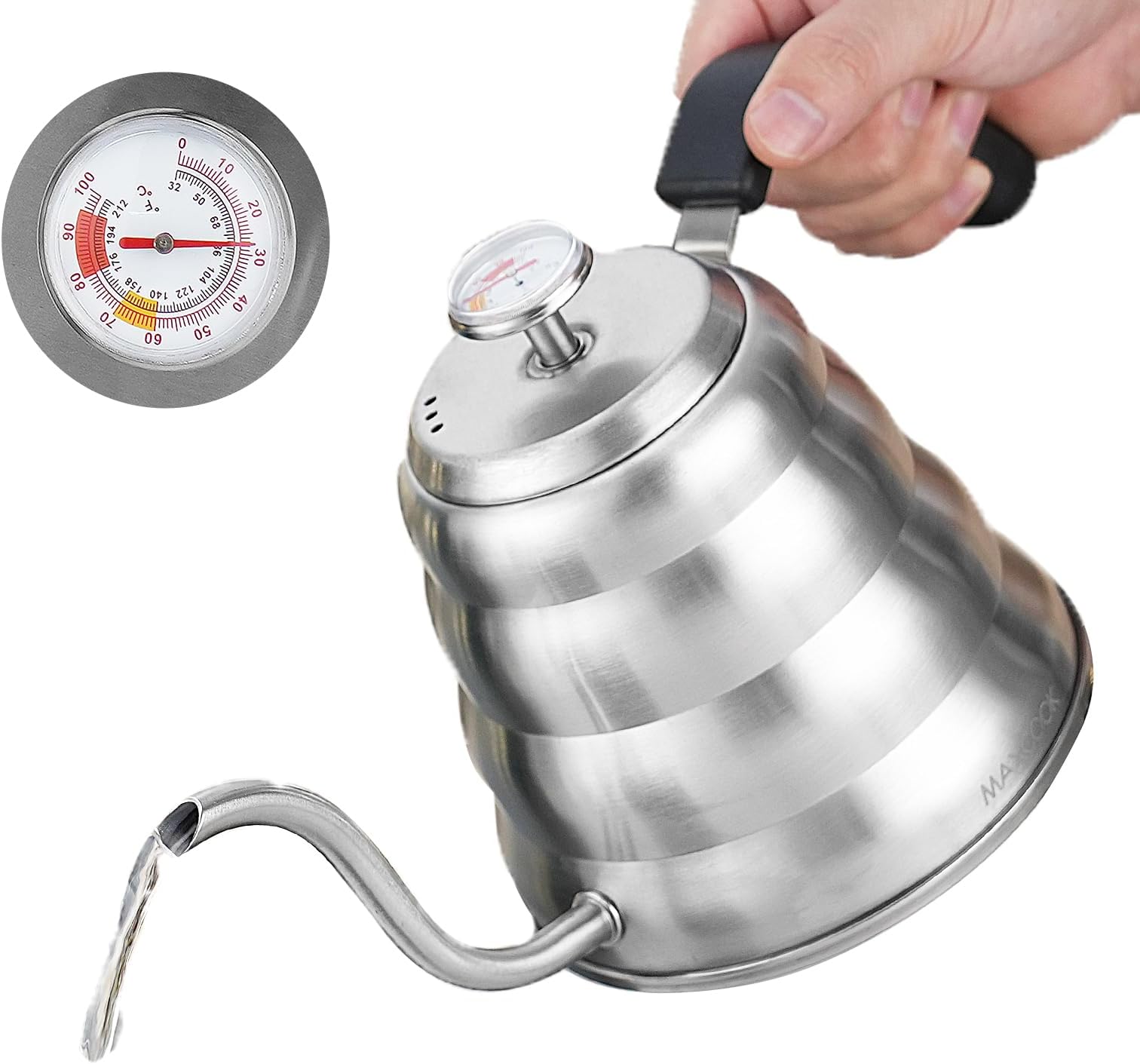 Amazon.com: Barista Warrior Gooseneck Kettle for Pour Over Coffee and ...
