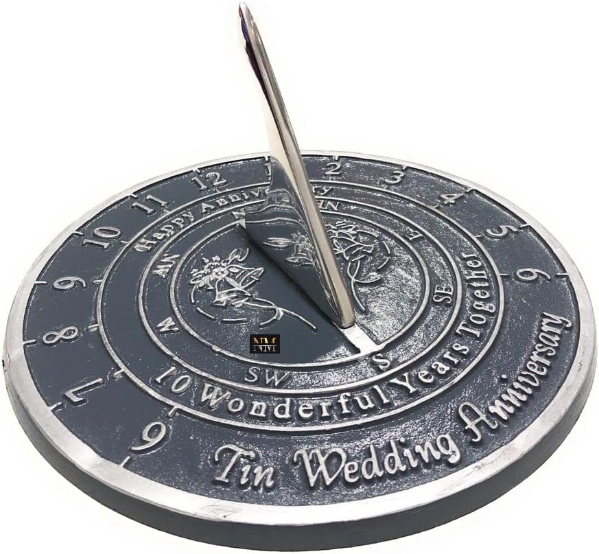Amazon.com: NauticalMart 10th Tin Wedding Anniversary Sundial Gift for ...
