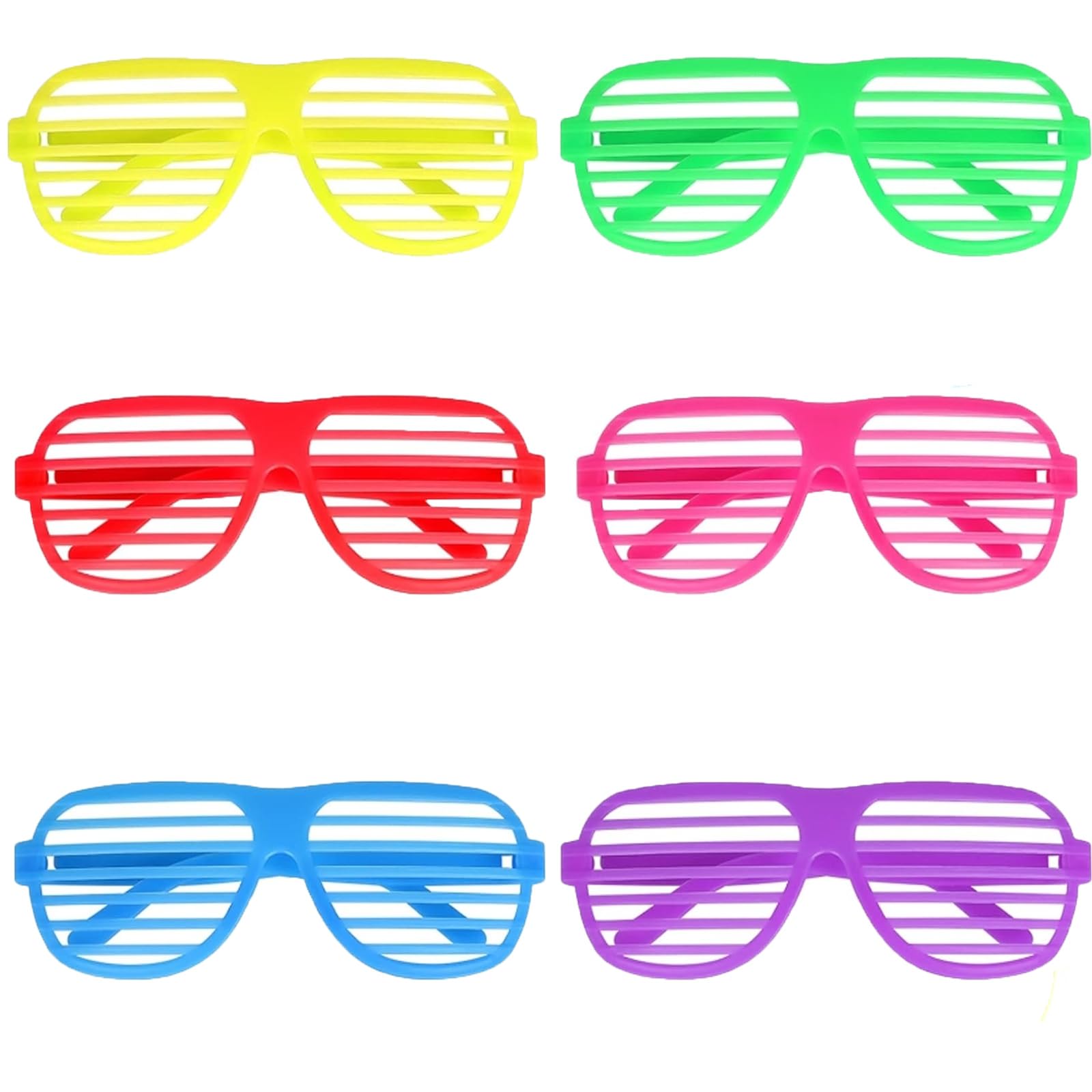 cadelon 6pcs 80s Disco Shutter Glasses,Shutter Brille 80er,Neon Shutter ...