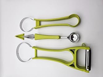 Amazon.com: JAYVAR Melon Baller Scoop, 5 In 1 Fruit Cutters Shapes ...