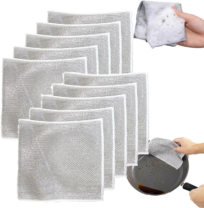 5-Pack Non Scratch Dish wash Cloths for Kitchen | Double Layer Scrubber ...