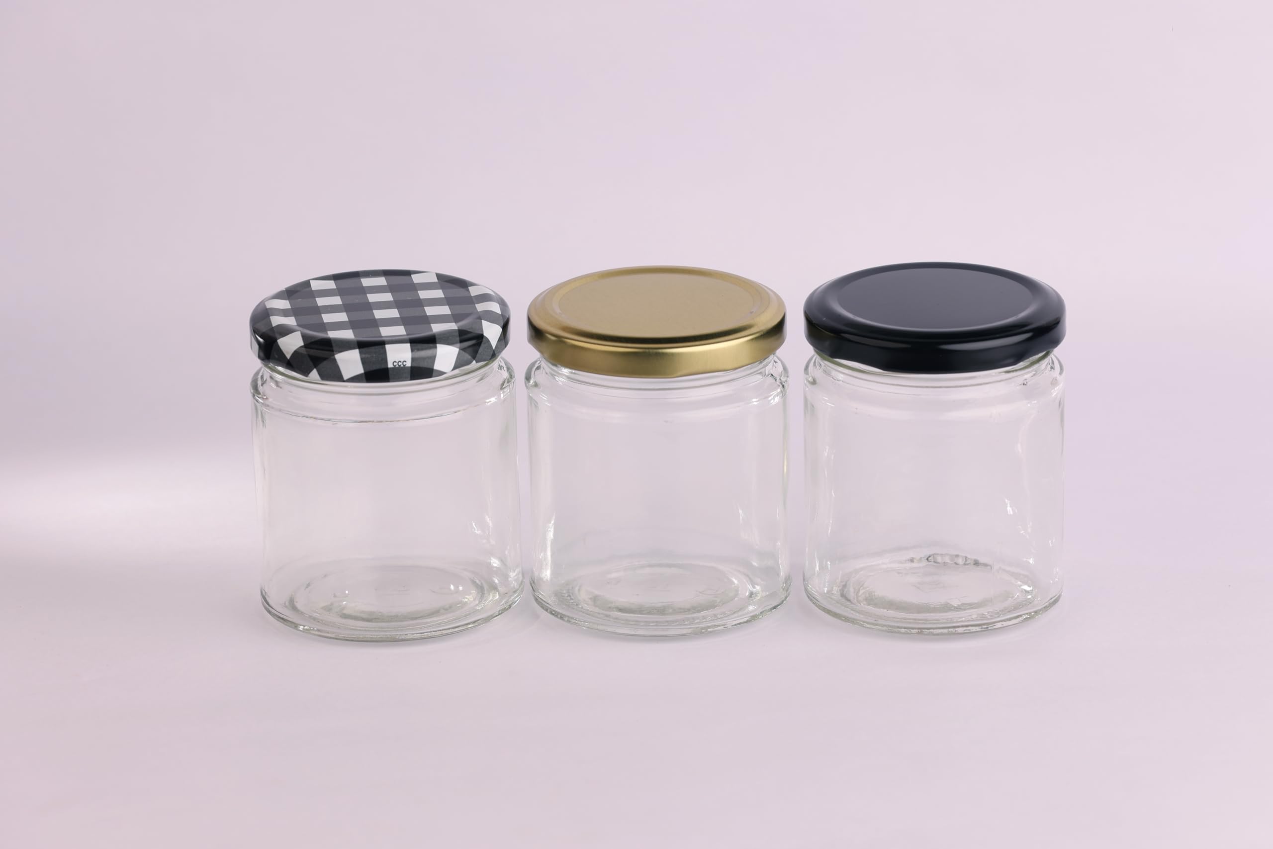 The Color House Glassware Short Height Glass Jar (Set of 3) 200ml Each ...