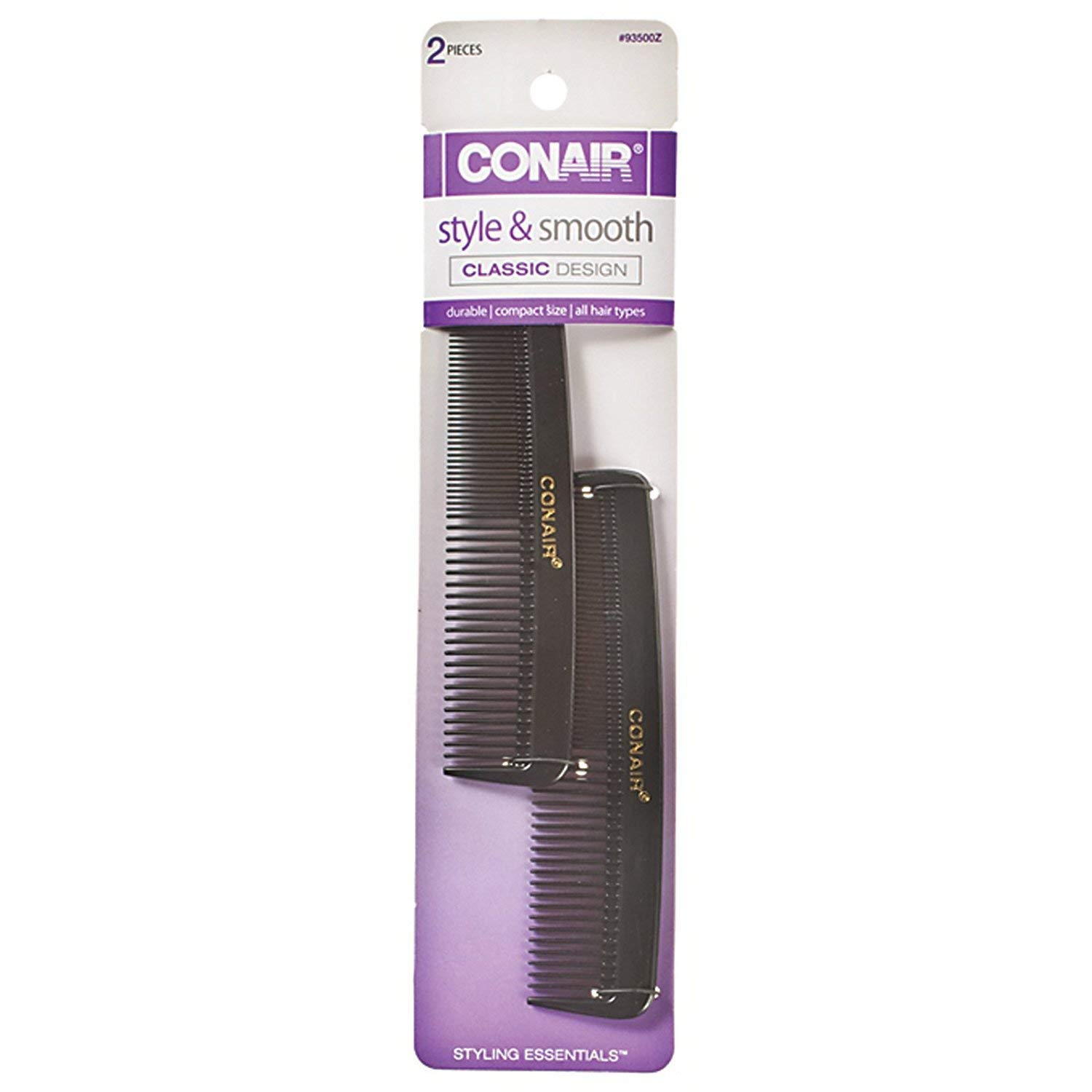 Amazon.com : Conair Hard Rubber Pocket and Barber Comb 2 ea : Conair ...