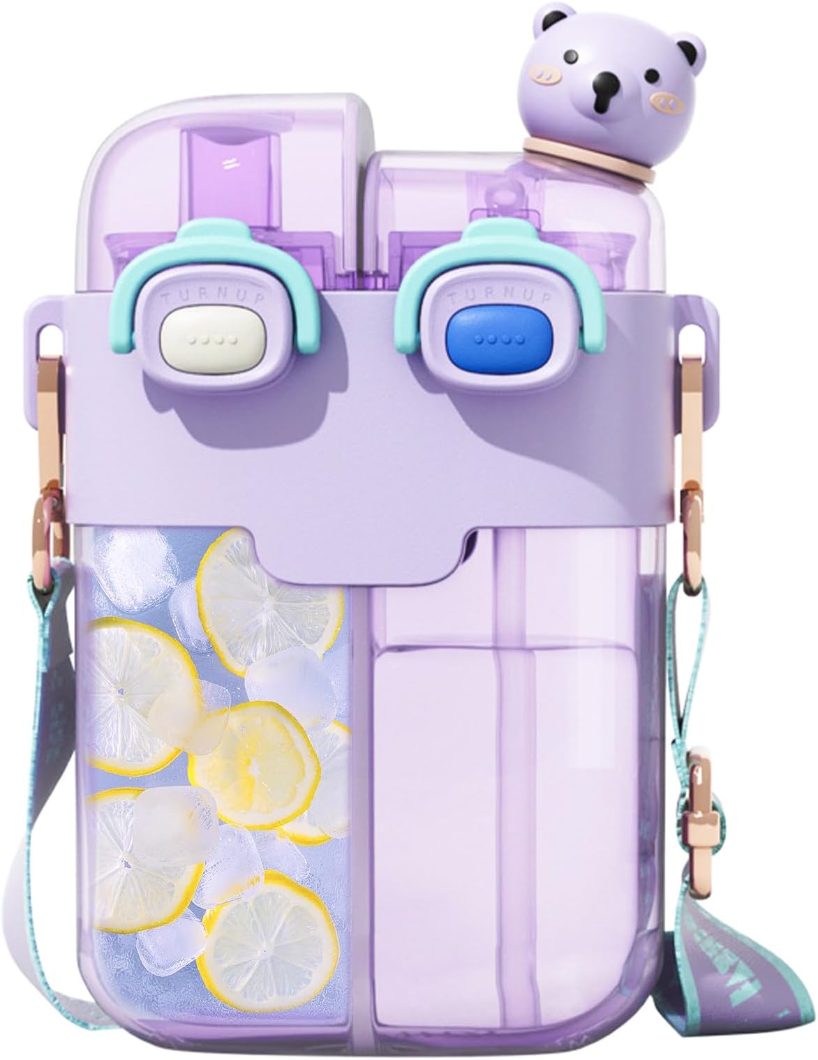 Amazon.com: Dual Drink/Two Cups Water Bottle (ORIGINAL) featuring split ...