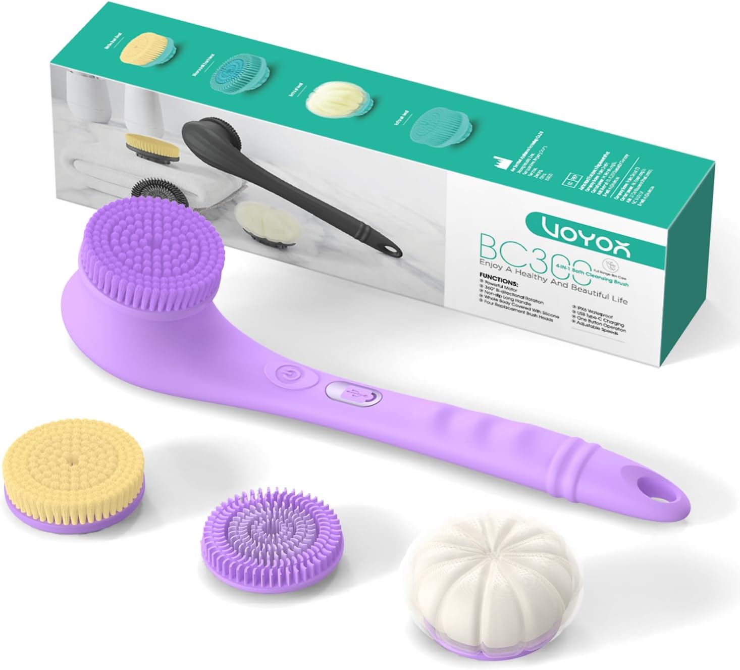 Amazon.com : Electric Shower Brush for Body -Wall Mounted Back Scrubber ...