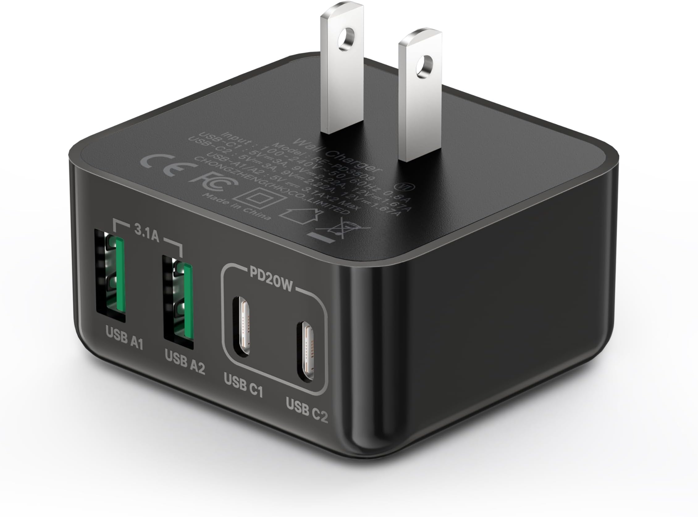 Amazon.com: 40W USB C Charger Block, 4 Port PD+QC Wall Plug Power ...