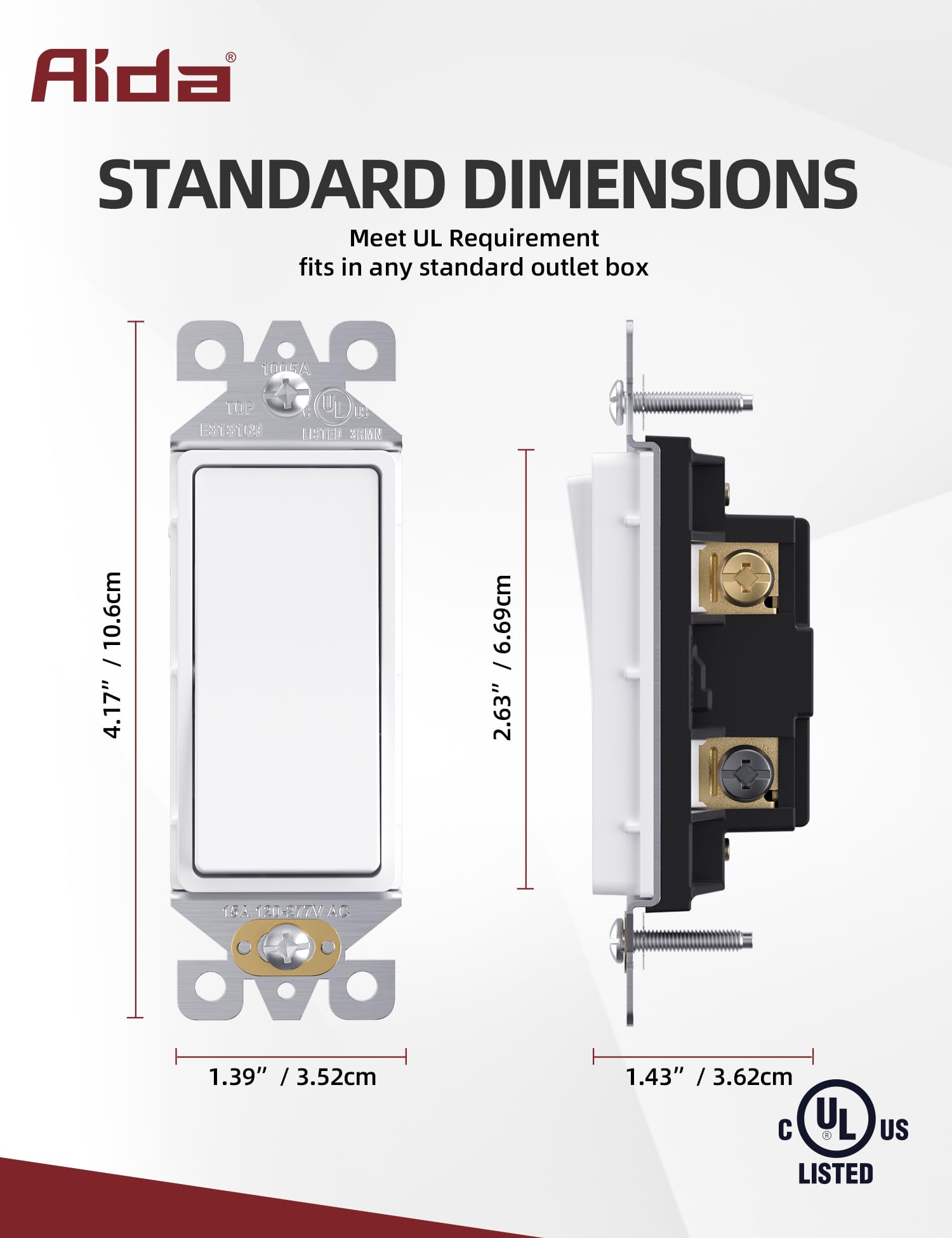 Snapklik.com : AIDA Matte White 3 Way Light Switch, Rocker Decorator ...