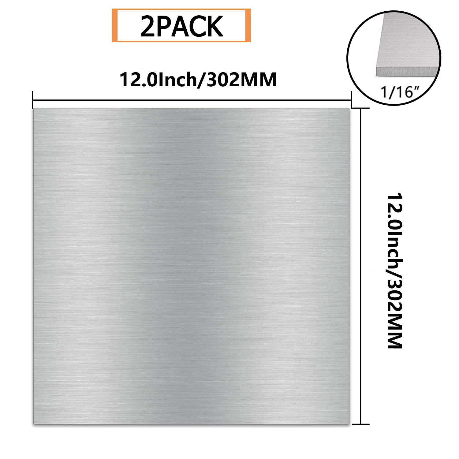 Snapklik.com : 2Pack 6061 T651 Aluminum Sheet Metal 12 X 12 X 1/16(0.06 ...