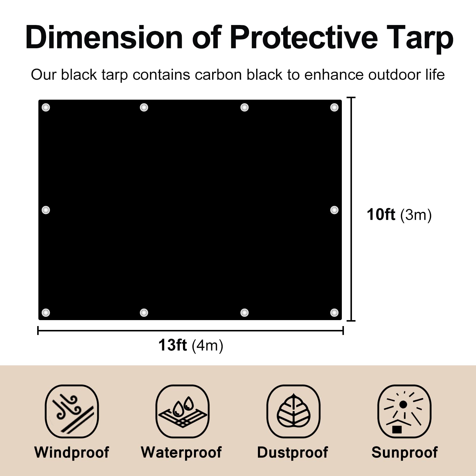 Amazon | UCINNOVATE 3 x 4 m 防水シート 厚手 耐水 UVシート 台風