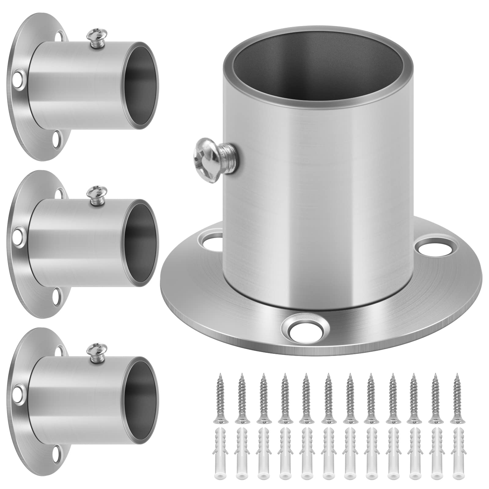 Closet Rod Flange Holder, Stainless Steel Closet Rod Bracket 3/4 Inch ...