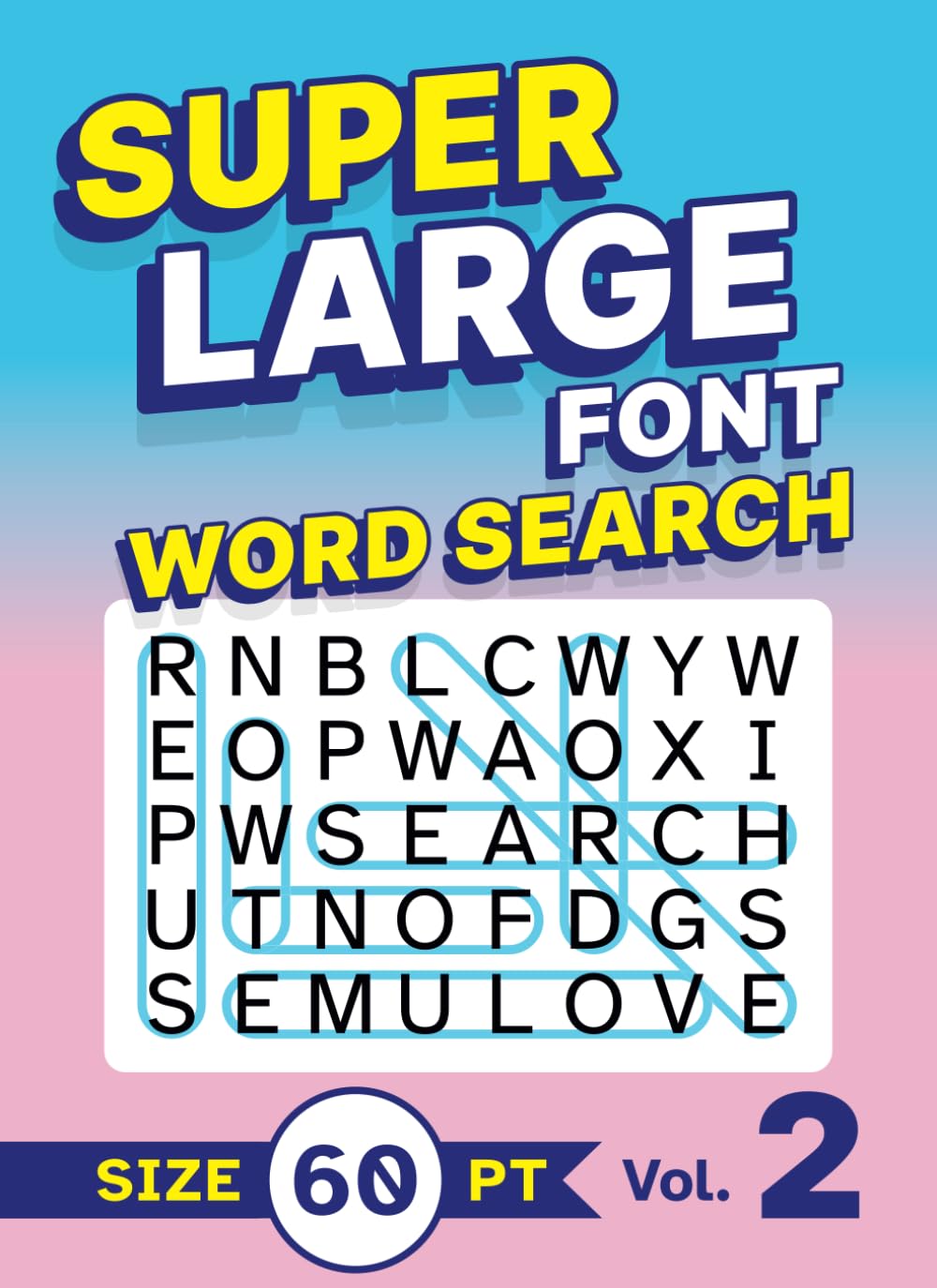 Amazon.com: Super Large Font Word Search Size 60 pt Vol. 2: Giant Print ...