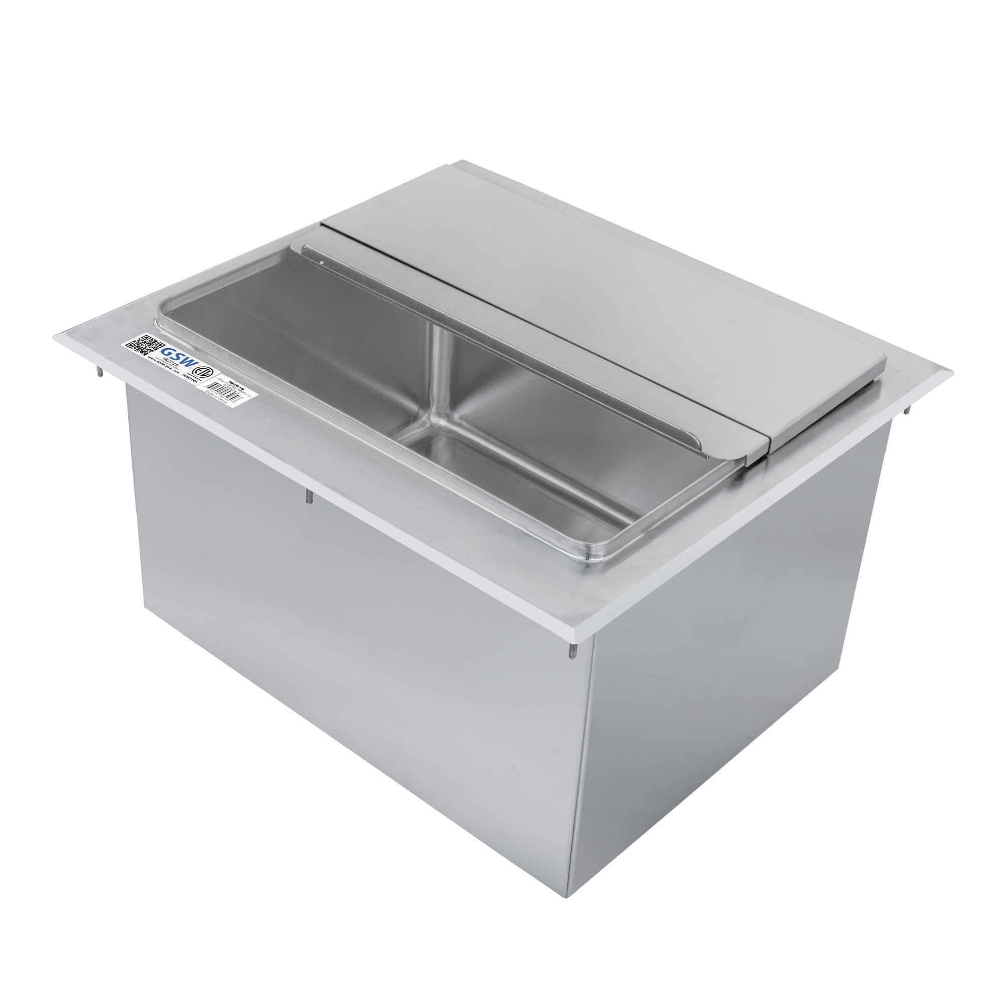 Amazon.com: GSW IB3618 Stainless Steel Drop-in Ice Bin 18”D x 36”W x 14 ...