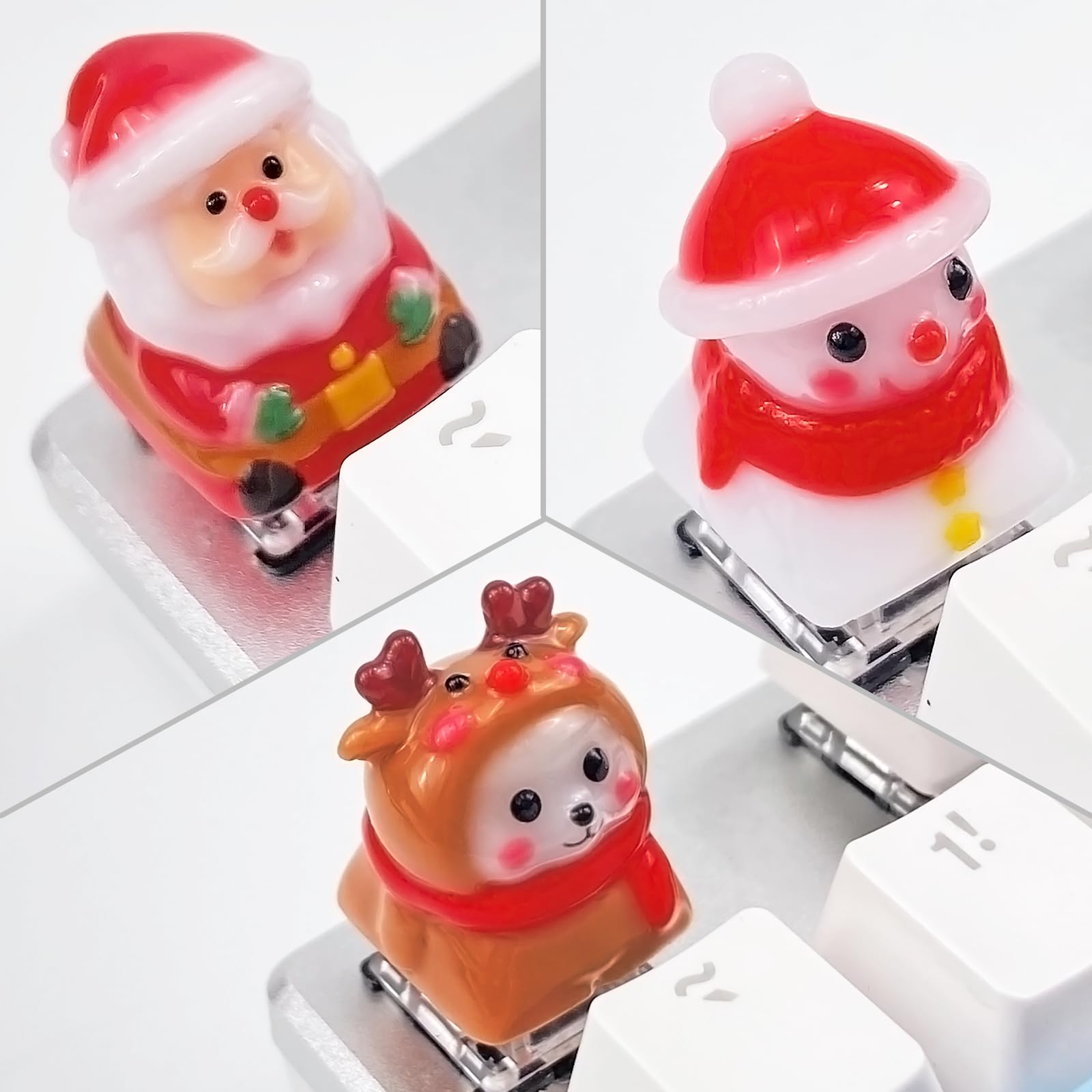 Amazon.com: (3 Keys) Christmas Themed Keycaps- Snowman, Santa Claus and ...