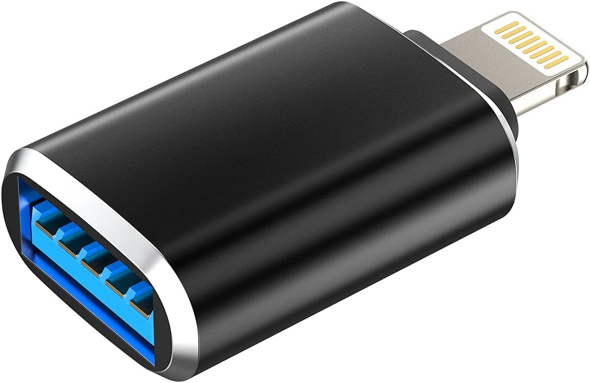 Lightning to USB Dongle iPhone OTG Adapter Camera Card Reader Flash ...