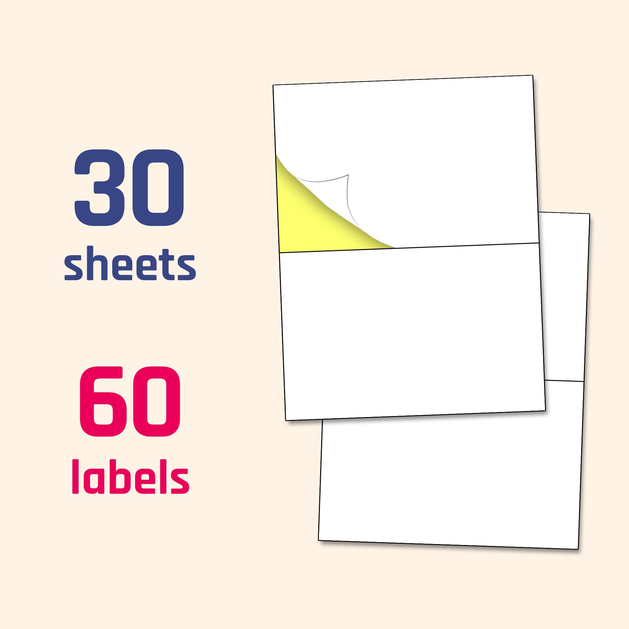 Snapklik.com : 30 Sheets - Half Sheet Shipping Labels, Printable ...