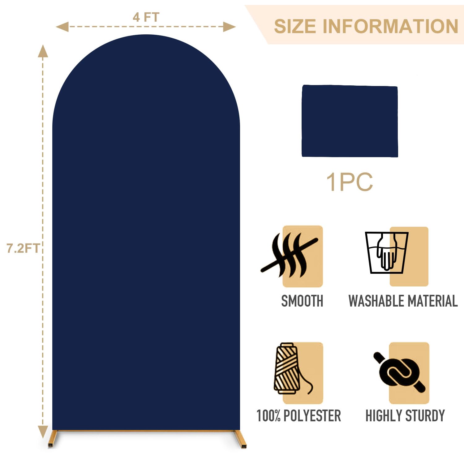 Snapklik.com : Wedding Arch Cover 7.2FT Navy Blue Arch Cover Backdrop ...