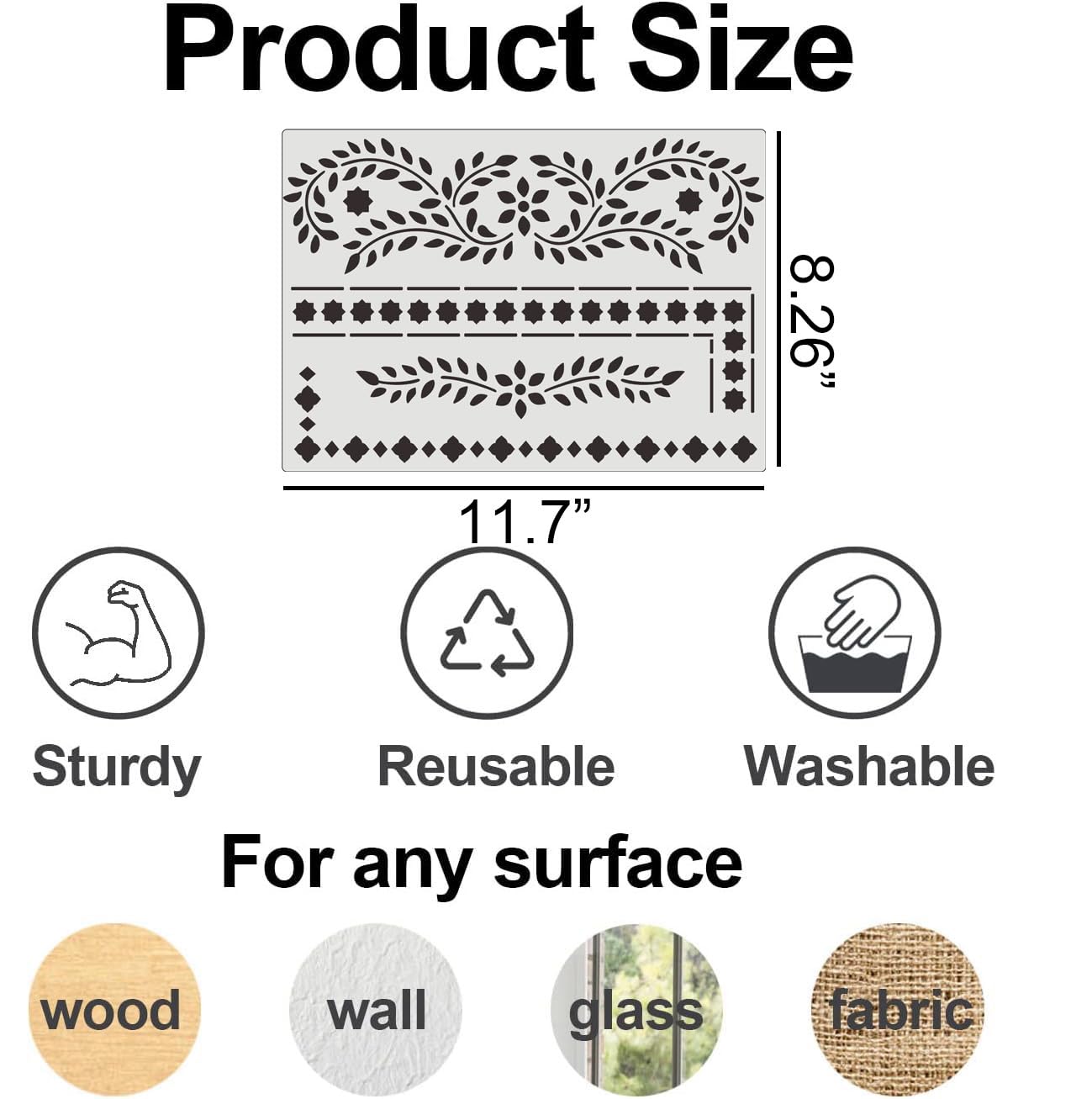 Snapklik.com : SUNVERSE Stencils For Crafts Reusable 11.7x8.26 Damask ...