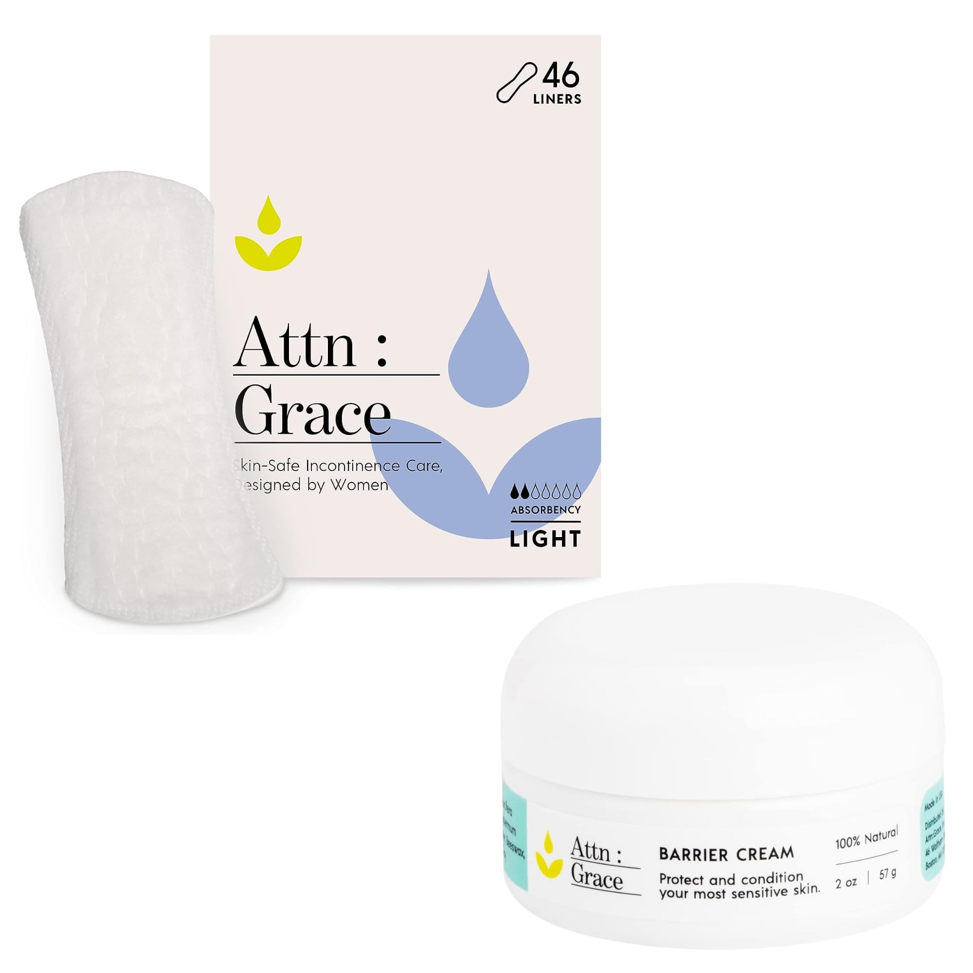 Amazon.com: Attn: Grace Panty Liners and Nourishing Barrier Cream for ...