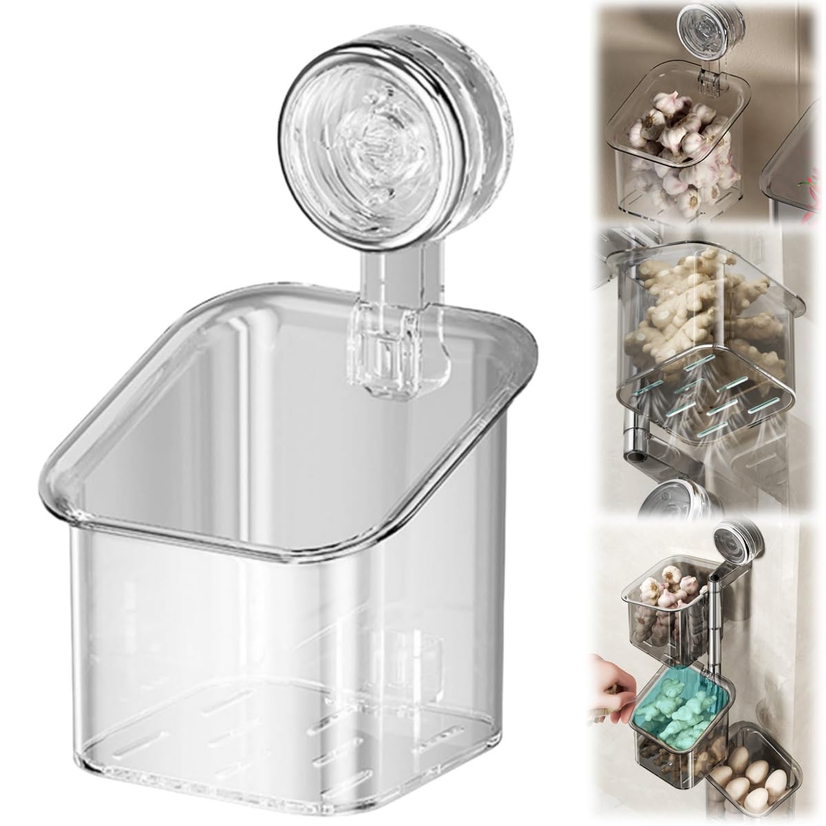 Amazon.com - Suction Cup Rotating Organiser,Wall Mounted Removable ...