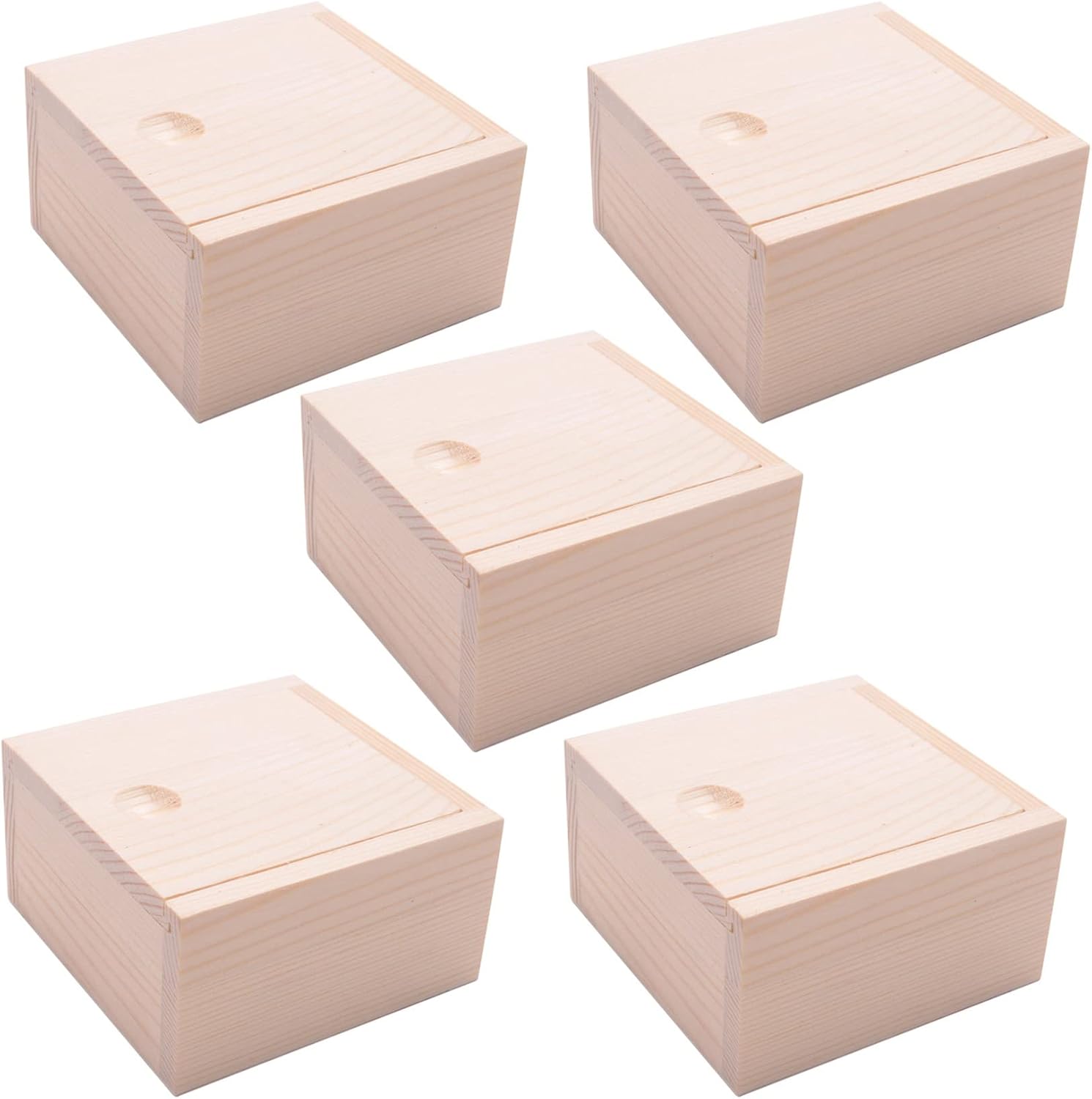 Amazon.com: FLYBUG 5X Small Plain Wooden Storage Box Case for Jewellery ...