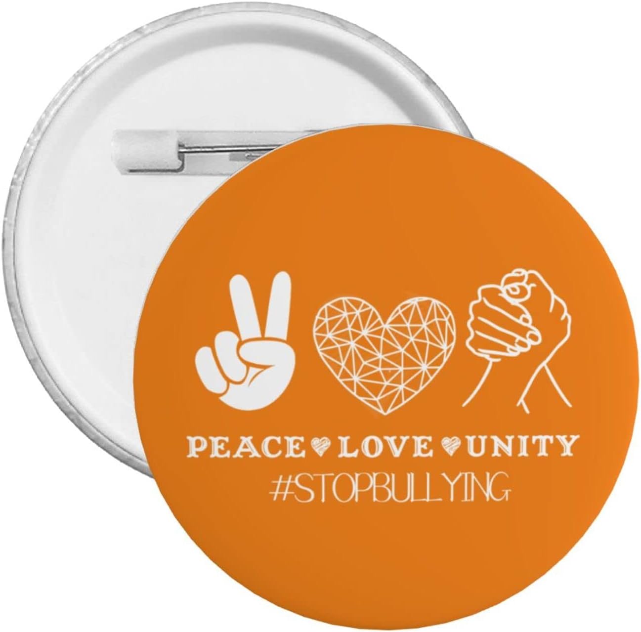 Amazon.com: Unity Day - Peace Love Unity Anti Bullying Orange Pins ...