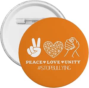 Amazon.com: Unity Day - Peace Love Unity Anti Bullying Orange Pins ...