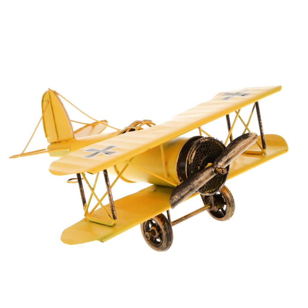 Buy Imported Vintage Metal Airplane Model Biplane Military Aircraft ...
