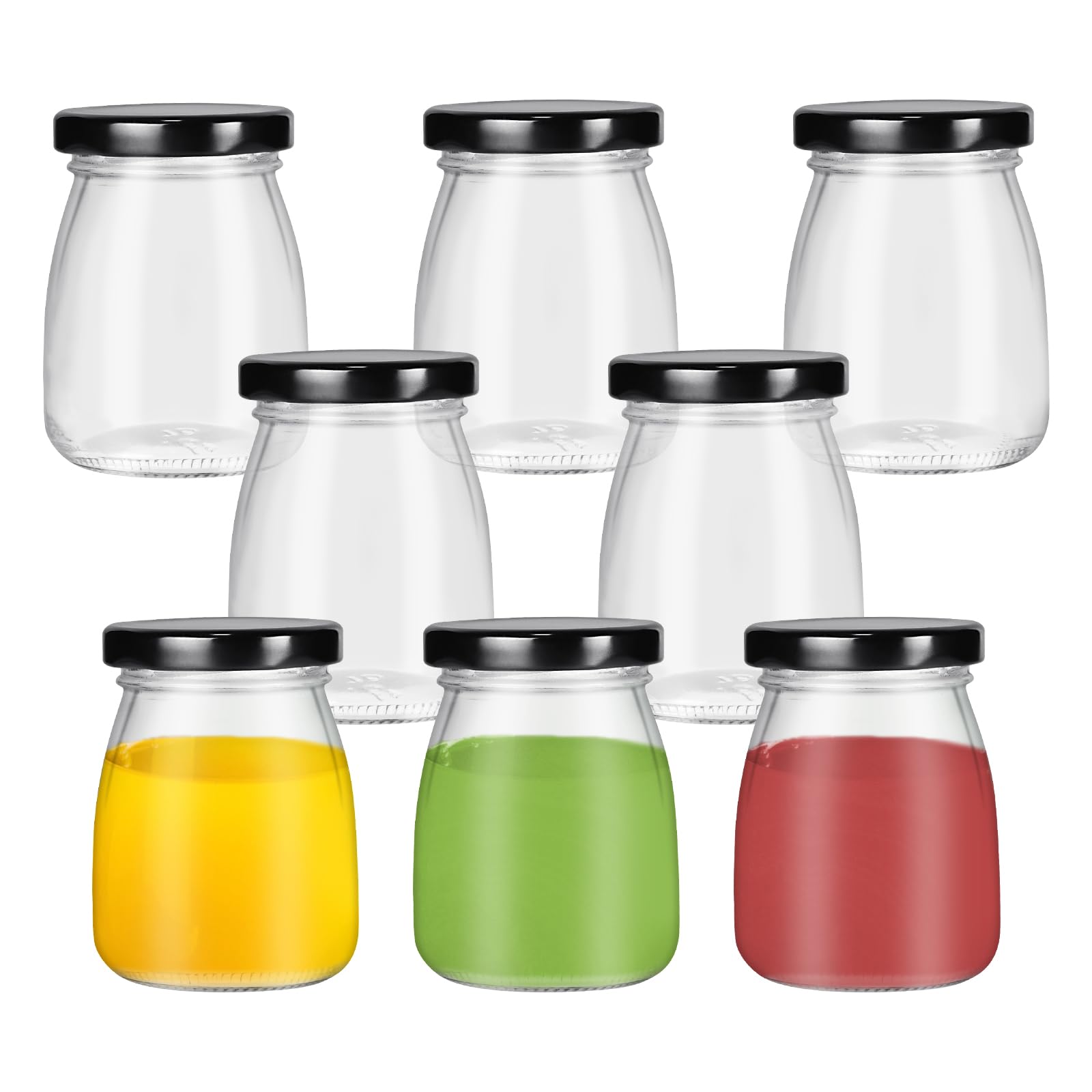 Aleker 8 PCS Small Glass Jars with Lids, 100ml Small Mason Jars with ...