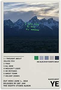 Amazon.com: Kanye Poster West Ye Music Album Poster Country Pop Singer ...