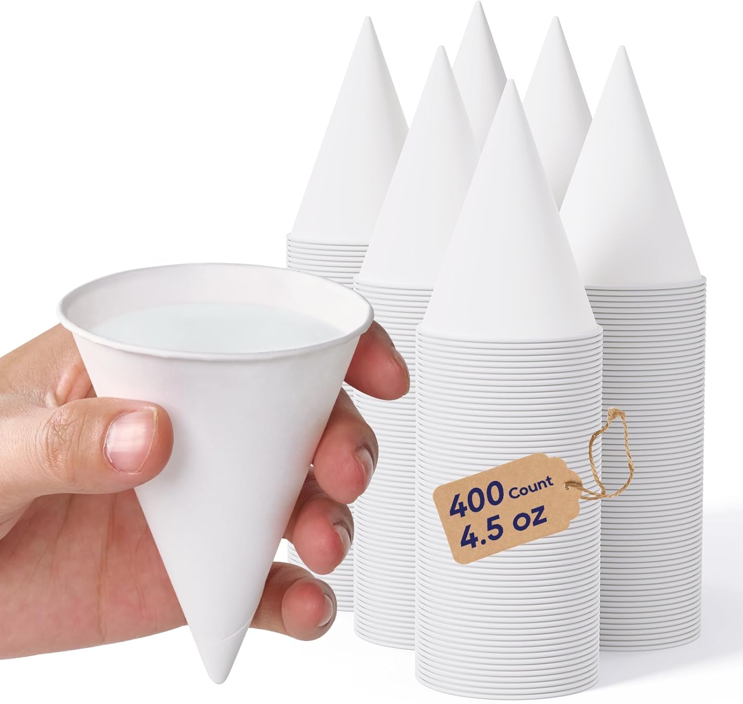 Amazon.com: LITOPAK 400 Count 4.5 oz Snow Cone Cups, Paper Cone Cups ...