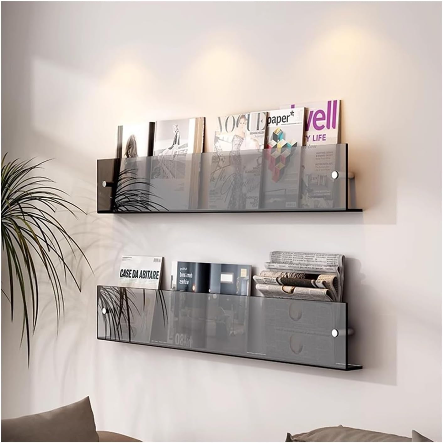 Amazon.com: MELBIZ Magazine Rack, Acrylic Magazine Rack, Wall Display ...